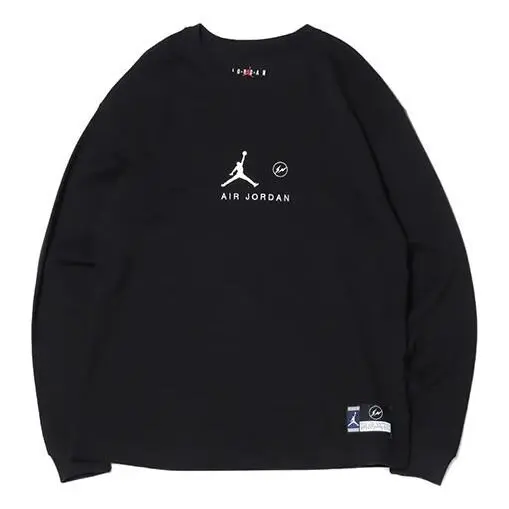 JORDAN X Fragment Design Collaboration Long Sleeve Crew Neck Pullover - Black