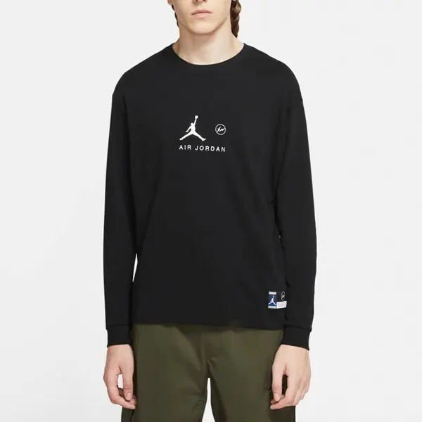 JORDAN X Fragment Design Collaboration Long Sleeve Crew Neck Pullover - Black