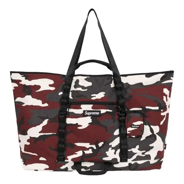 Supreme Ss26 X-large Tote Bag With Utility Pouch - Red Camo