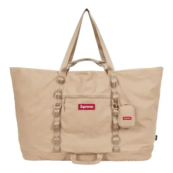 Supreme Ss26 X-large Tote Bag With Utility Pouch - Tan