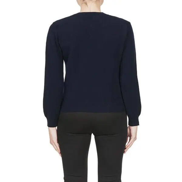 Play Comme Des Garcon V-neck Long Sleeve T-shirt With Red Emblem