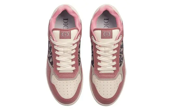 Dior B27 Low-top Sneaker In Smooth Calfskin - White/pink