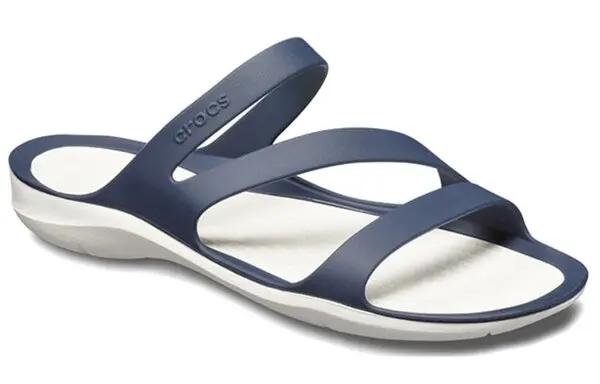 CROCS Strappy Flat Sandals - Blue/white
