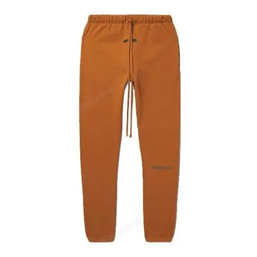 Fear Of God Ss22 Straight-leg Logo-print Cotton-blend Jersey Sweatpants Brown - Default Colorway