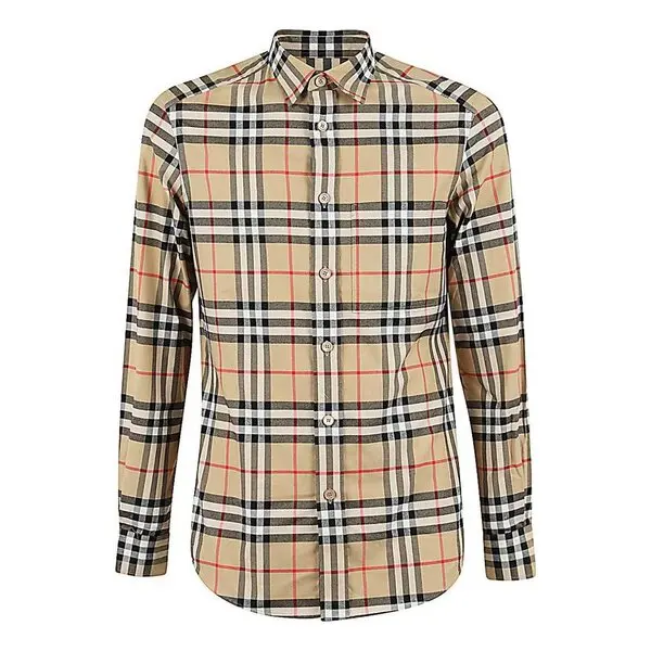 Burberry In Cotton With Vintage Check Pattern - Tan