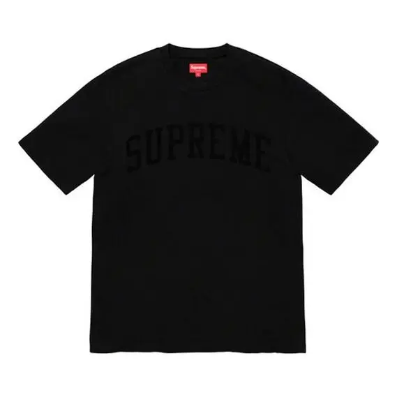 Supreme Fw19 Week 3 Chenille Arc Logo Ss Top Tee - Black