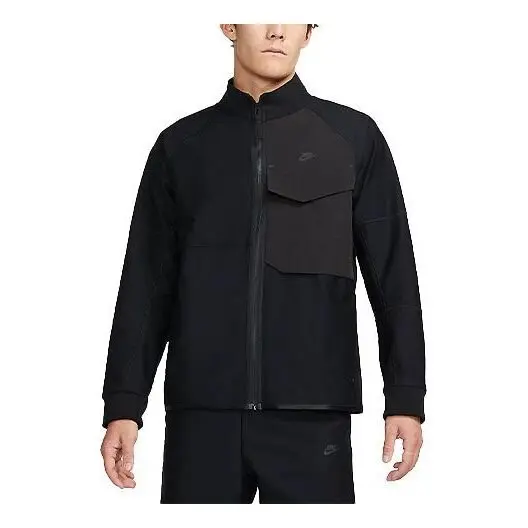 Nike Dri-fit Tech Pack Moisture Conduction Quick Dry Logo Casual Jacket - Black