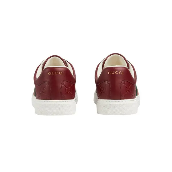Gucci Ace Leather Sneakers - Red Monogram
