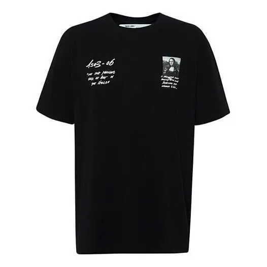 Off-White Ss19 Tee Short Sleeve Mona Lisa Normal Fit - Black