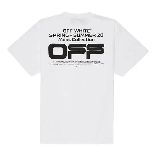 Off-White Wavy Line Short Sleeve Oversize Tee - White