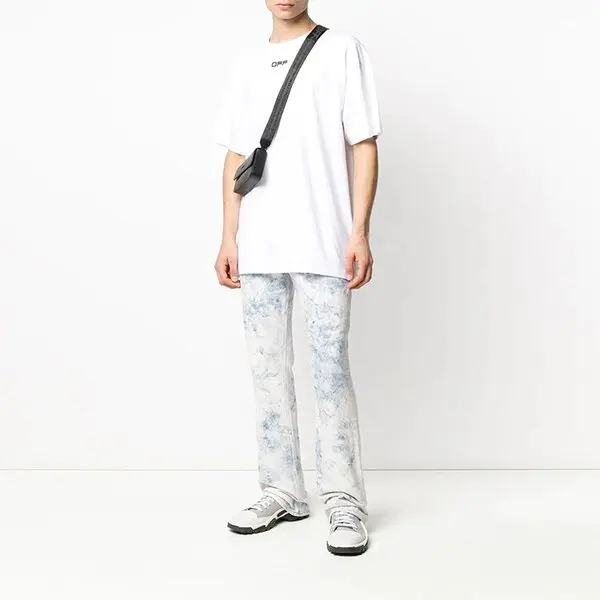 Off-White Wavy Line Short Sleeve Oversize Tee