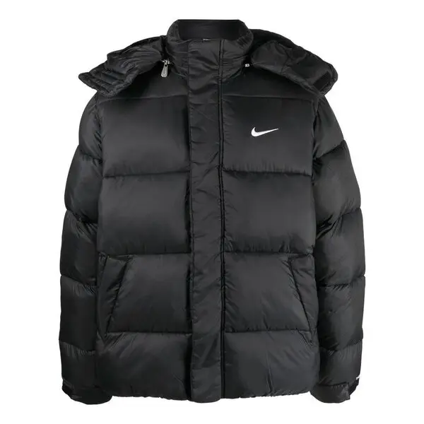 Nike Padded Hooded Down Jacket - Black