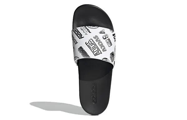 Adidas Adilette Comfort Slide All Over Logos - Black