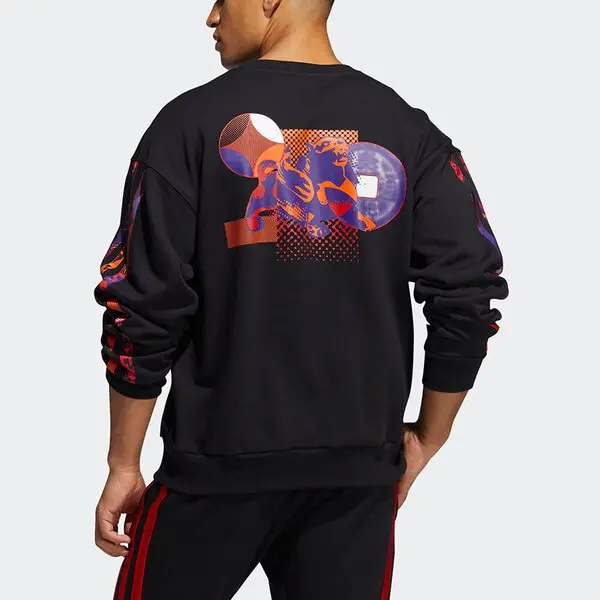 Adidas Graphic Print Crewneck Sweatshirt - Black