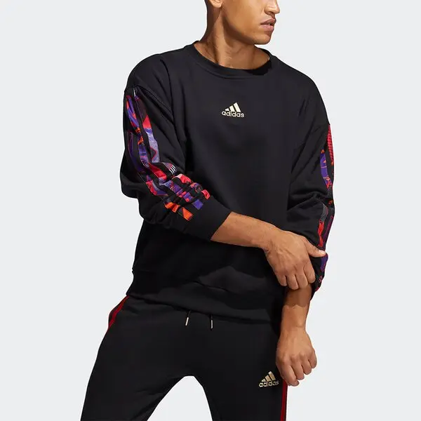 Adidas Graphic Print Crewneck Sweatshirt - Black