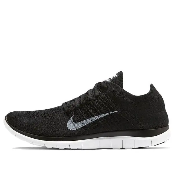 Nike Free 4.0 Flyknit Athletic Sneakers - Black/white-dark Grey