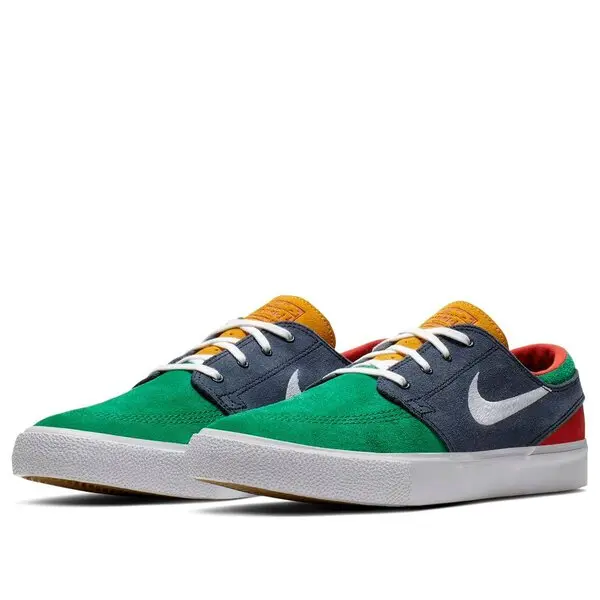 Nike Zoom Janoski Sb 'green Obsidian' Skate Shoes - Red/green/blue