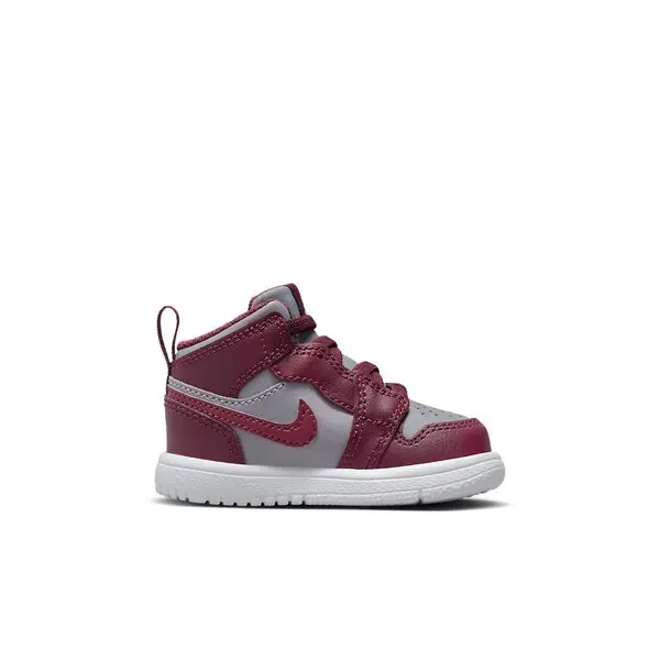 JORDAN 1 Mid Sneakers - Grey/red