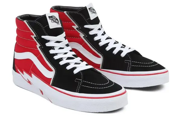 VANS Sk8-hi Thunderbolt High Top Sneakers - Black/red