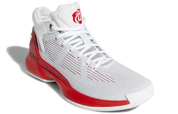 Adidas D Rose 10 High Top Sneakers - White/red