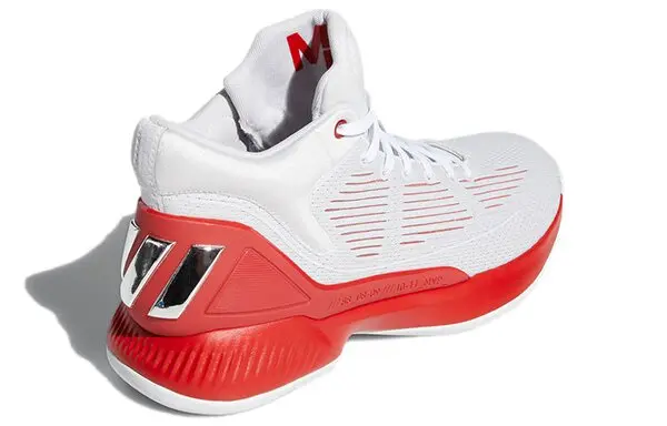 Adidas D Rose 10 High Top Sneakers - White/red