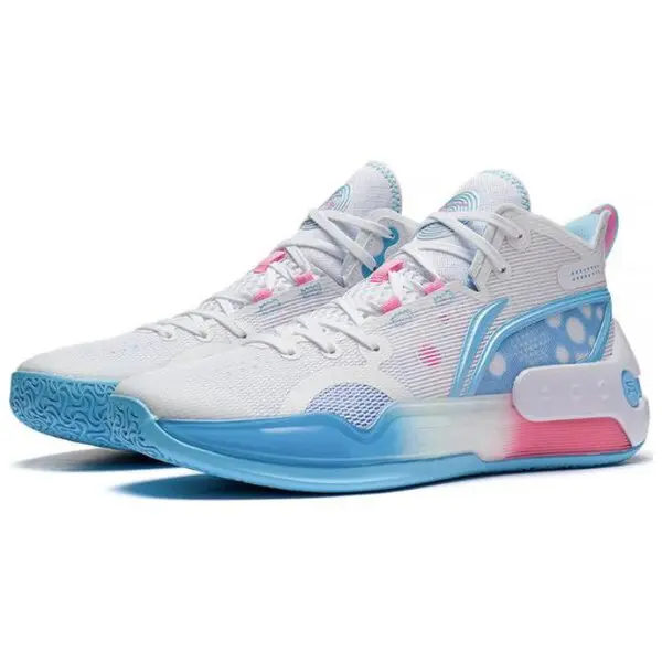 LI-NING Yushuai 16 Mid Sneakers - White/blue/pink