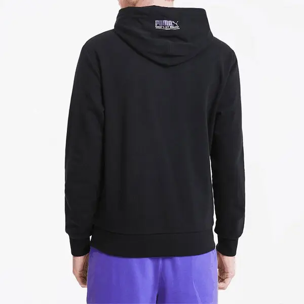 PUMA Logo Printed Pullover Hooded Fleece