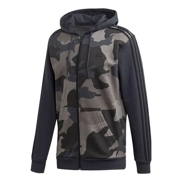 Adidas Originals 'camo' Full Zip Hoodie 'carbon - Multicolor/carbon