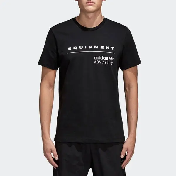 Adidas Originals Pdx Classic Tee Athleisure Casual Sports Alphabet Printing Round Neck Short Sleeve - Black