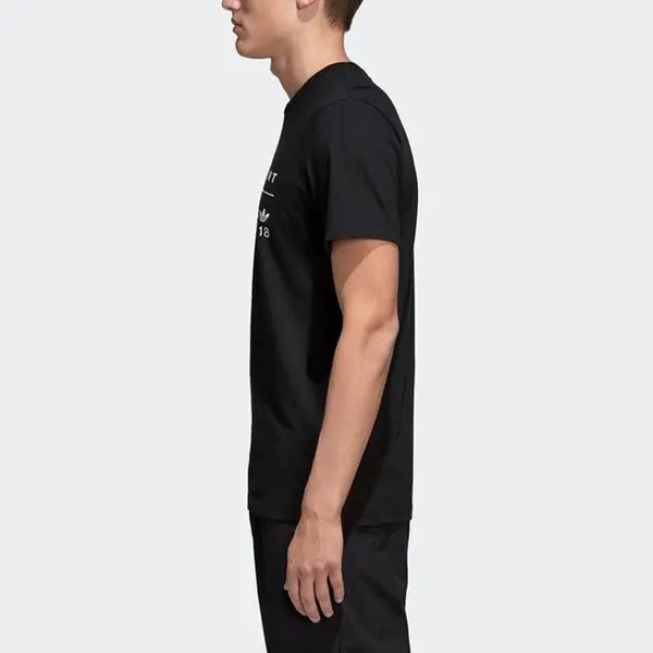 Adidas Originals Pdx Classic Tee Athleisure Casual Sports Alphabet Printing Round Neck Short Sleeve - Black
