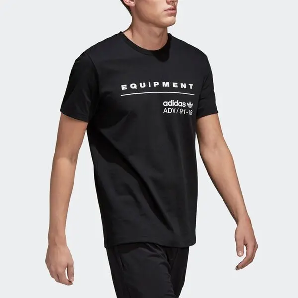 Adidas Originals Pdx Classic Tee Athleisure Casual Sports Alphabet Printing Round Neck Short Sleeve - Black