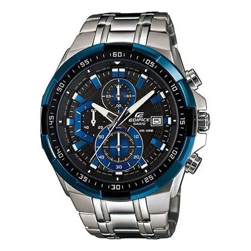 Casio Edifice Stainless Steel Link Strap Analog Watch - Black/blue