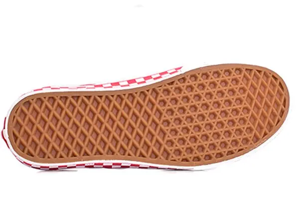 VANS Classic Slip-on Checkerboard Sneakers - Red/white