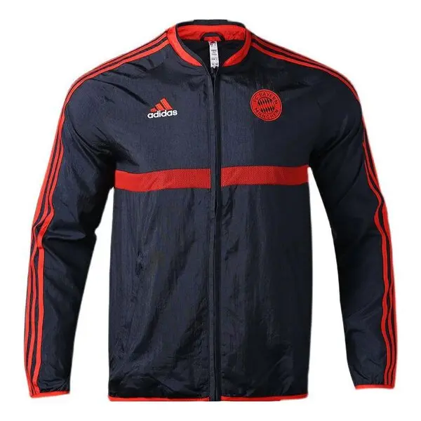 Adidas Fc Bayern Icons Woven Jacket - Night Navy/active Red