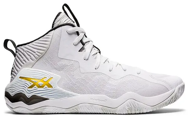 Asics Nova Surge Mid Top Athletic Sneakers - White/gold