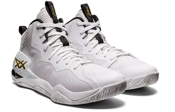 Asics Nova Surge Mid Top Athletic Sneakers - White/gold