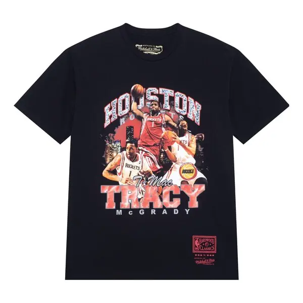 Mitchell & Ness X Nba Houston Rockets Bling Concert Player T-shirt 'tracy Mcgrady - Black