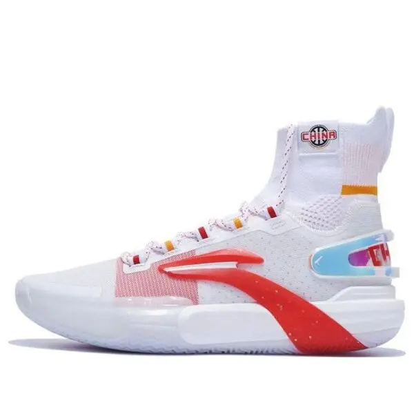 LI-NING Speed High Top Sneakers - White/red