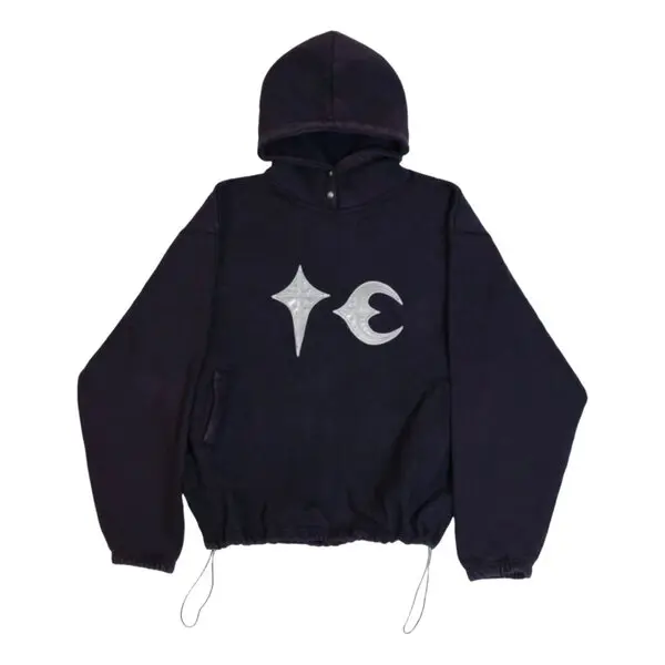 THUG CLUB Graphic Print Hoodie - Navy