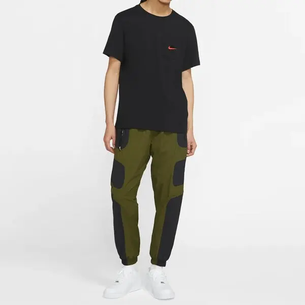 Nike Pocket Air Logo Solid Color Short Sleeve - Black