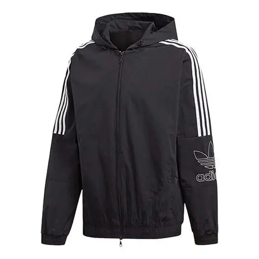 Adidas Originals Casual Zipper Hooded Jacket - Black