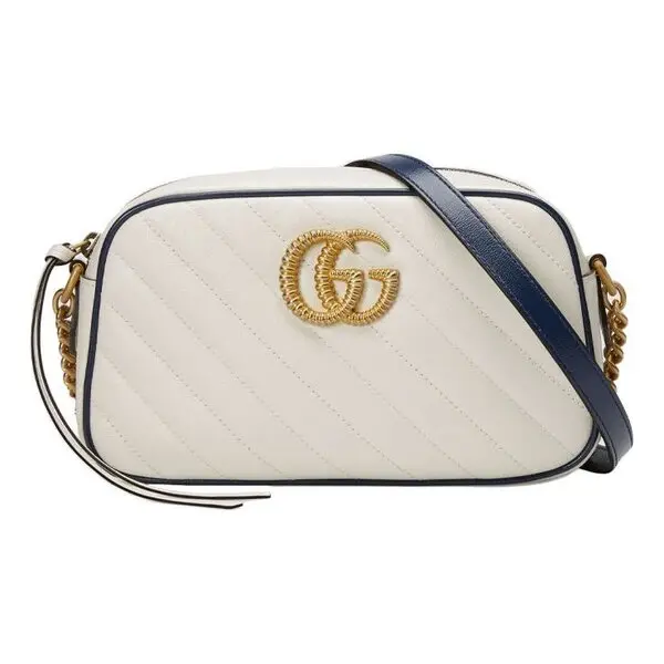 Gucci Gg Marmont Small Shoulder Bag - White