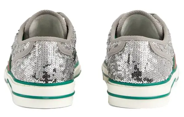 Gucci Tennis 1977 Sequin Sneakers - Silver/green/red