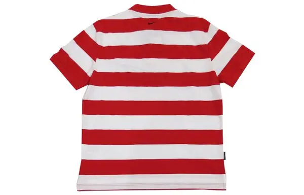Nike Swoosh Stripe Short Sleeve Polo Red White