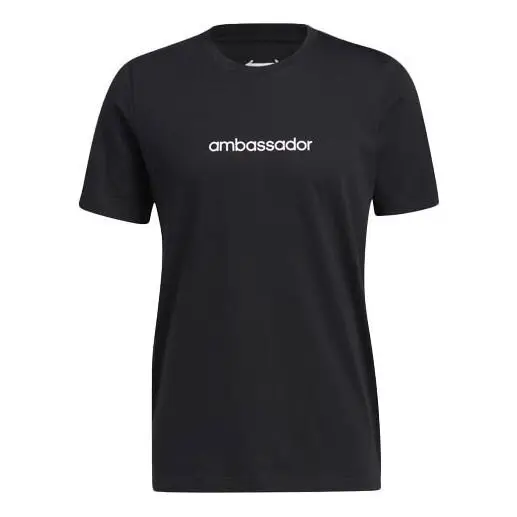 Adidas Adcrs Grph T Alphabet Printing Round Neck Sports Short Sleeve - Black