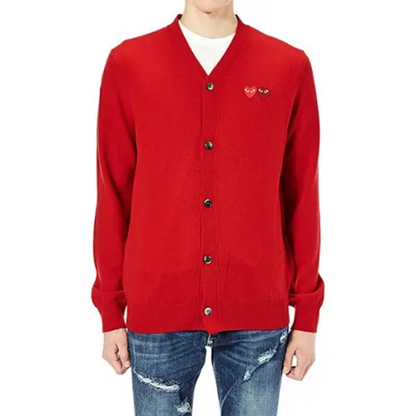 Play Comme Des Garcon Cardigan Double Emblem