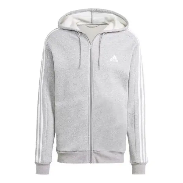 Adidas Fleece 3-stripes Full-zip Hoodies - Grey