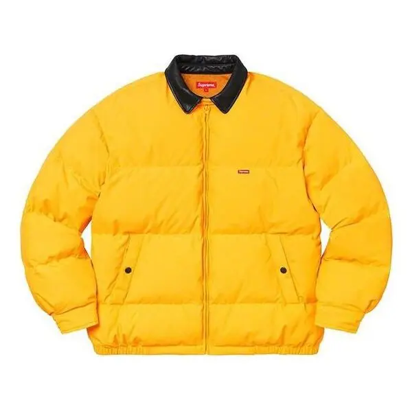 Supreme Leather Collar Puffy Jacket