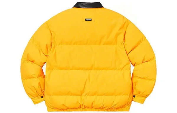Supreme Leather Collar Puffy Jacket