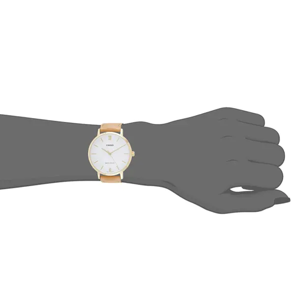 Casio Analog Quartz Watch With Leather Strap